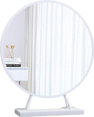 Generic Schminkspiegel, Tischspiegel mit Metallfu&szlig;, Runder Tischspiegel f&uuml;R Schlafzimmer, Badezimmer, zur Sch&ouml;Nheitspflege und Rasur(White,50CM)