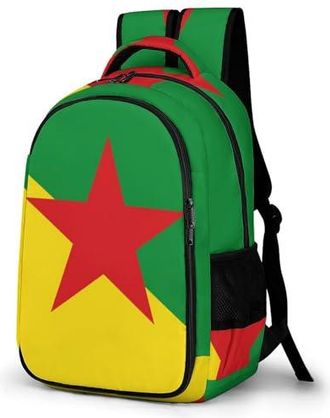 Yaxinduobao Sac à dos décontracté avec drapeau de la Guyane française - Sac à dos tendance pour voyage, randonnée, ordinateur portable, travail, pique-nique, camp