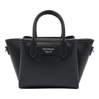 Emporio Armani Kleine Shopper-Tasche mit Palmellato-Finish - - Bags - Damen - Schwarzk - ONE SIZE