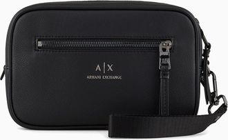 A|X Armani Exchange Herren Eco-leather Travel Case Bag Reisetasche, Schwarz, Einheitsgröße