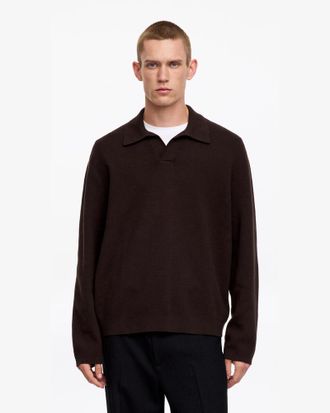 Arket Poloshirt Aus Baumwolle Und Seide -Braun