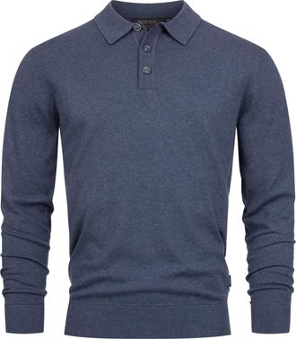 Indicode Herren INChips Pullover aus 80% Baumwolle mit Polokragen | Herren-Pullover für Männer Navy Mix, XXL