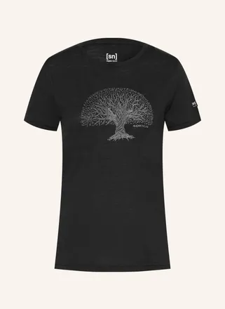 super.natural T-Shirt Tree Of Knowledge Mit Merinowolle schwarz