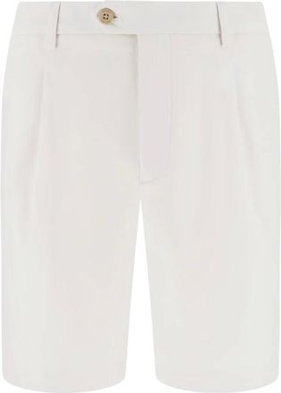 Boggi Milano Homme, Shorts, Blanc, Taille: M Bermuda Stretch en Coton et Tencel