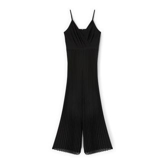 Motivi Langer Georgette-Jumpsuit mit Falten - - Jumpsuits & Playsuits - Damen - Schwarzk - M