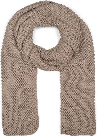 styleBREAKER Femme Longue écharpe en tricot avec motif de vagues, chaude écharpe dhiver en tricot Couleur unie 01018168, couleur:Taupe