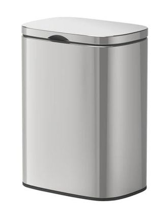 WENKO Wand-Kosmetikeimer Sare 5 Liter, M&uuml;lleimer mit Deckel und Easy-Close Absenkautomatik, Badezimmer-Eimer aus rostfreiem Edelstahl gl&auml;nzend, Befestigung 