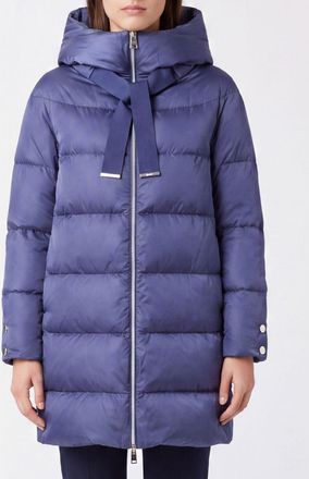 Herno Kurze A-Shape Daunenjacke mit Kapuze aus gestepptem technischem Satin