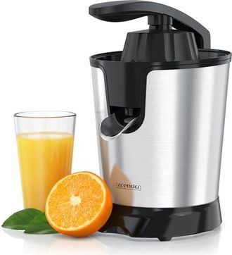 Arendo Edelstahl Saftpresse elektrisch - Zitruspresse Orangenpresse Entsafter - 800 Watt Hochleistungsmotor - sehr hohe Ergiebigkeit - Edelstahlkegel - BPA f