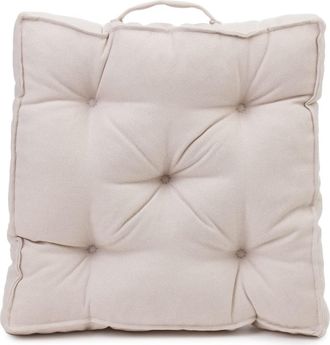 Gözze Boxkissen mit Tragegriff, Sitzkissen, Gesteppt, Darco, 40 x 40 x 7 cm - Creme