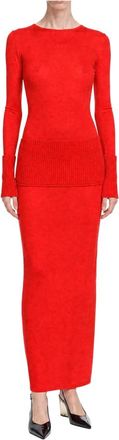 Alaia Femme, Robes, Rouge, Taille: 38 FR Robe Bodycon Multi Jauge M&eacute;rinos