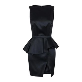 Elisabetta Franchi Minikleid aus Gazar mit R&uuml;sche - - Dresses - Damen - Schwarzk - S
