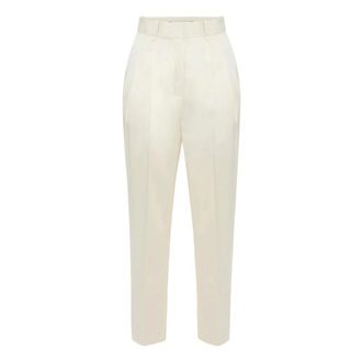 Elisabetta Franchi Stretch-Satin-Hose - - Trousers - Damen - Beige - L