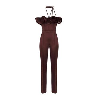 Elisabetta Franchi Damen, Jumpsuits & Playsuits, Braun, LGr&ouml;&szlig;e
