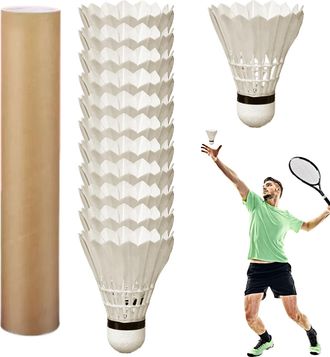 Generic Badminton Shuttle - 12 St&uuml;ck G&auml;nsefedern Shuttlecocks | Tragbare Outdoor-Sportger&auml;te Hochgeschwindigkeits-Trainingsb&auml;lle f&uuml;r Indoor Campus Park Schule