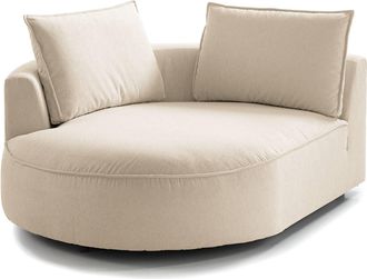 Studio Copenhagen home24 Modulottomane Beige/Beige Webstoff Saia 126 x 154cm Ausrichtung links Modern