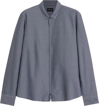 Giorgio Armani Hemd mit Zickzackmuster - Grau
