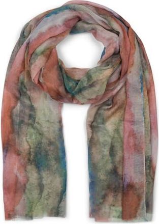 styleBREAKER Foulard femme avec motif aquarelle multicolore dégradé, foulard léger dété multicolore 01016240, couleur:Terracotta-Grün-Blau