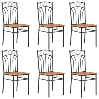 vidaXL Sedie Per Sala Da Pranzo 6 Pz Marroni In Mdf - Vidaxl