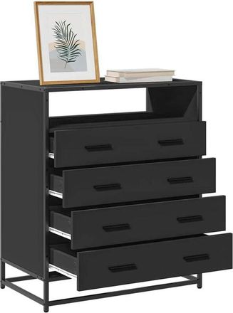 vidaXL Schubladenschrank Schwarz 70x41x83,5 cm Holzwerkstoff - Vidaxl