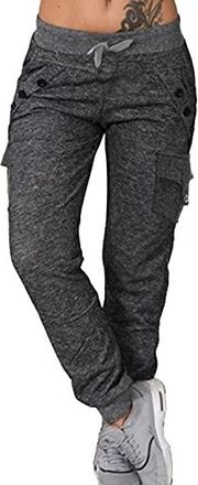Generic Pantalon de survêtement large pour femme avec poches et taille élastique confortable - Pantalon long évasé - Pantalon de survêtement ample en polaire 