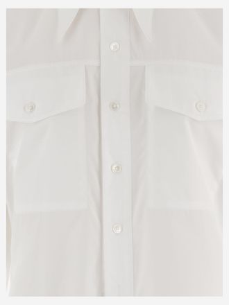 Ami Womens Cotton Shirt With Pointed Collar White