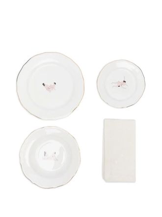 Seletti x Bruno Laurenzano Seikantai5271 - lot de quatre assiettes Arched - Blanc