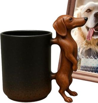 Generico Tasse Dachshund | Tasse pour Caf&eacute; et Th&eacute; avec Design Cr&eacute;atif dAnimaux | Tasse D&eacute;corative de Teckels pour les Amoureux de Chiens - Cadeau Original pour