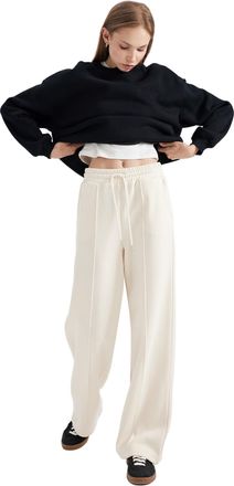 DeFacto Damen Gerade fit Tasche hohe Dicke Stoffstrecke Straight Fit