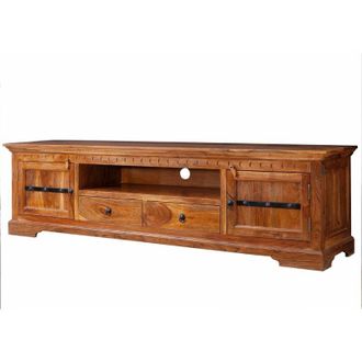 Massivmoebel24 Meuble tv 200x45 Acacia laqué Miel oxford 0326
