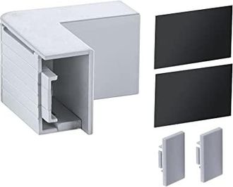 Paulmann 78409 LumiTiles Zubehör Profil Top Abdeckung Innenecke 4cm Telegrau Spritzwasserschutz Aluminium Beleuchtungssystem