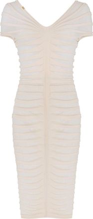 Elisabetta Franchi Robe Au Genou - Cr&egrave;me