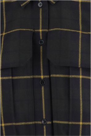 Patou Womens Checked Wool Shirt With Pockets Multicolour