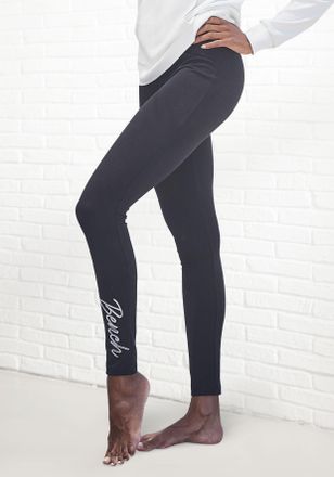 Bench Leggings BENCH. LOUNGEWEAR, Damen, Gr. 32/34, N-Gr, schwarz, Single Jersey, Obermaterial: 95% Baumwolle, 5% Elasthan, unifarben, Basic, figurbetont la