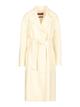 Max Mara Knielanger Mantel - Wei&szlig;