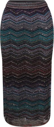 Missoni Femme, Jupes, Multicolore, Taille: 40 FR Jupe midi crayon en viscose lam&eacute;e