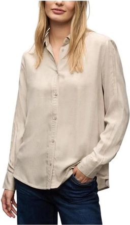 Street One Femme, Blouses et Chemises, Beige, Taille: 38 FR Blouse en viscose au design classique