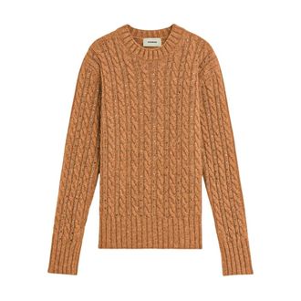 A Paper Kid Femme, Pulls, Brun, Taille: 38 FR Maglione A Trecce Micro Borchie