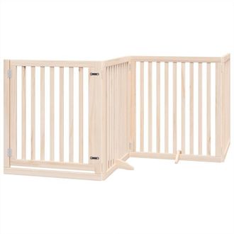 vidaXL 8-tlg. Hundetor mit T&uuml;r Faltbar 640 cm Pappelholz vidaXL
