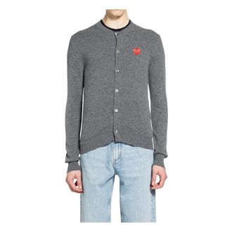 Comme Des Gar&ccedil;ons Homme, Pulls, Gris, Taille: S Round-neck Cardigan Emblem