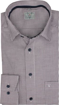 Marvelis Comfort Fit Herren Langarm Businesshemd | Karo Purpur | New Kent Kragen Gr. 42