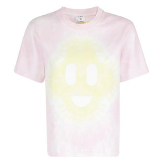 Casablanca Tie-dye T-Shirt mit Smiley-Motiv - - Tops - Damen - Rosa - S