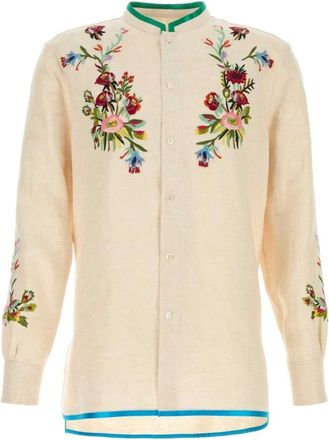 Valentino Garavani Homme, Chemises, Beige, Taille: M Camicia Collo Guru
