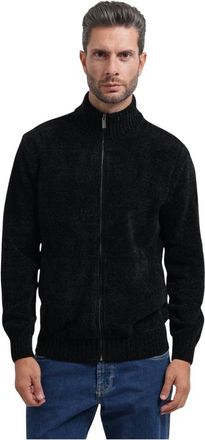 Guess Rei&szlig;verschluss-Strickjacke - - Knitwear - Herren - Schwarzk - 2XL