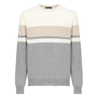 PESERICO Gestreifter Woll-Kaschmir-Pullover mit Rundhalsausschnitt - - Knitwear - Herren - Mehrfarbig - M