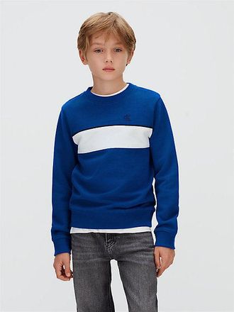 Calvin Klein Sweatshirt Im Blockfarben-design - Admiral Blue - Jungen - 14