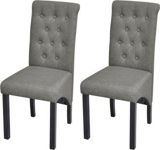 vidaXL Vidaxl - Chaises &agrave; manger lot de 2 gris clair tissu