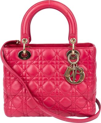 Dior Crossbody Bags - Christian Dior Quilted Leather Lady Dior Handbag - Gr. unisize - in Rot - f&uuml;r Damen