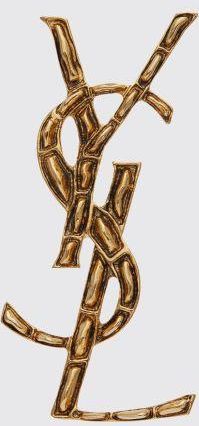 Saint Laurent Brosche aus verchromtem Messing mit YSL-Monogramm