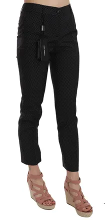 Dolce & Gabbana Polka Dot Virgin Wool Trousers - Black